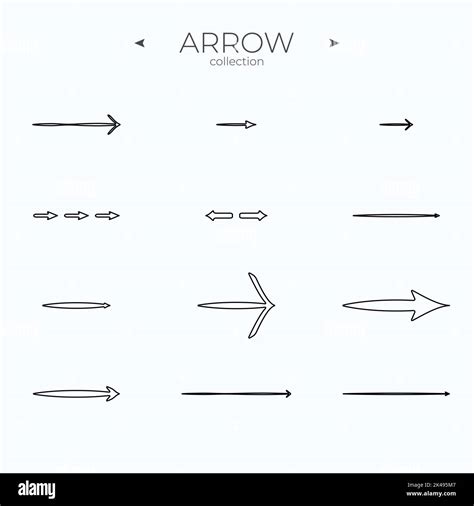 Premium Set Of Arrow Line Linear Arrow Icons Set Thin Line Style For