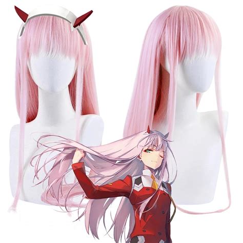 Anime Darling In The Franxx 02 Zero Two Pink Cosplay Wig Without Headwear Free