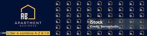 A에서 Z까지 문자 A와 1에서 9까지의 숫자를 결합한 홈 디자인 세트 벡터 일러스트 레이 션 개발에 대한 스톡 벡터 아트 및 기타 이미지 Istock