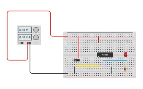 Circuit Design Not Gate Using Nand Tinkercad