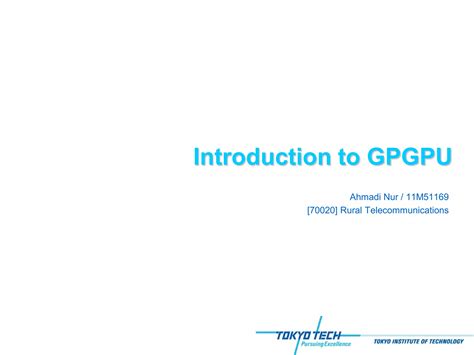E Learning Introduction To Gpgpu Ppt