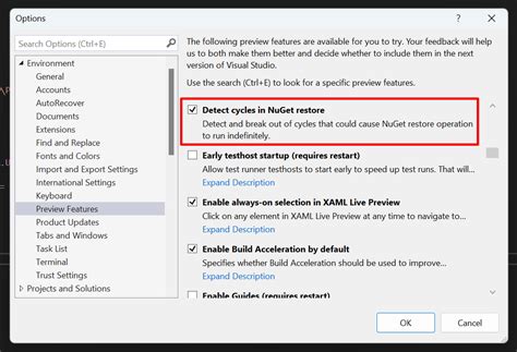 remove nuget cycle detection feature flag · issue 9315 · dotnet project system · github