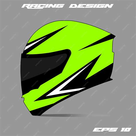 그린 컬러 스포츠 레이싱 헬멧 템플릿 벡터 디자인 프리미엄 벡터