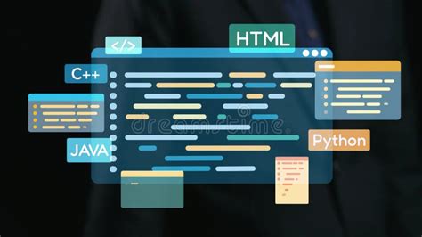 Colorful Coding Language Icons Representing Various Programming