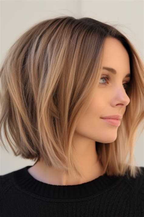 The Sleek And Chic Layered A Line Bob Is A Sophisticated Take On Medium