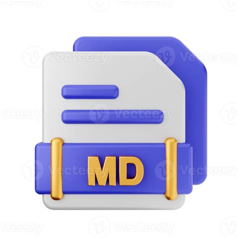 3d File MD Format Icon 22049810 PNG