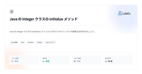 java の integer クラスの intvalue メソッドをマスターする labex