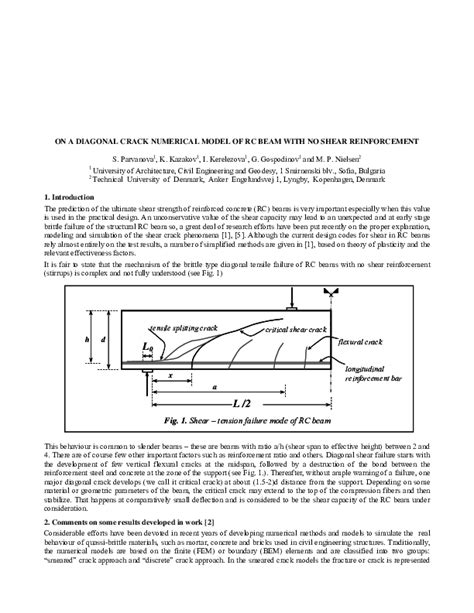 Pdf On A Diagonal Numerical Crack Model Of Rc Beam With No Shear Reinforcement