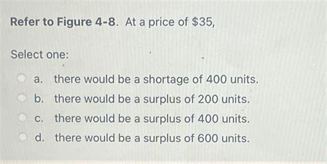 solved refer to figure 4 8 ﻿at a price of 35 select one a