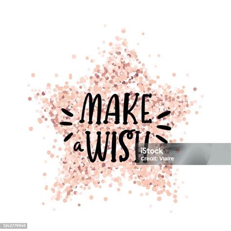필기 글자 문구 핑크 골드 반짝이 별에 소원을 합니다 카드 브로셔 포스터 전단지 티셔츠 홍보 자료에 사용할 수 있습니다 0명에 대한 스톡 벡터 아트 및 기타 이미지 Istock