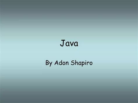 Ppt Java Powerpoint Presentation Free Download Id5349201