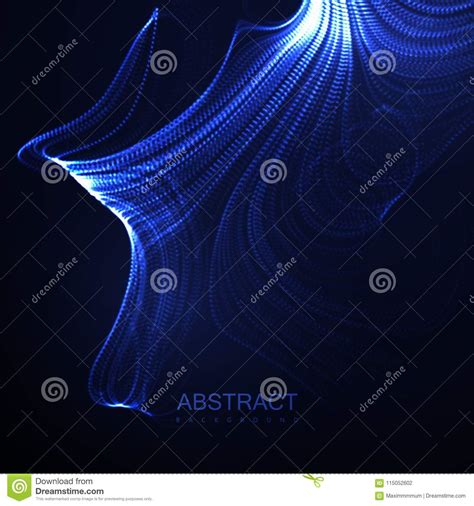 3d Illuminated Abstract Digital Wave Of Glowing Particles Stock Vector Illustration Of