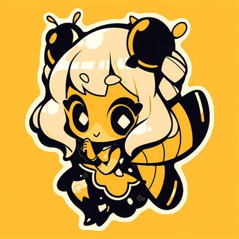 Premium Ai Image Adorable Kawaii Illustrated Chibi Anime Girl Vector Art Sticker With Bold