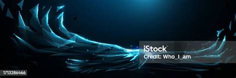 라인 삼각형 및 입자 스타일 디자인에서 독수리 비행 급습 일러스트 벡터 독수리에 대한 스톡 벡터 아트 및 기타 이미지 독수리 날기 대머리독수리 Istock