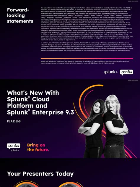 Conf24 Pla1116b Whats New With Splunk® Cloud Platform And Splunk® Enterprise 93 Pdf