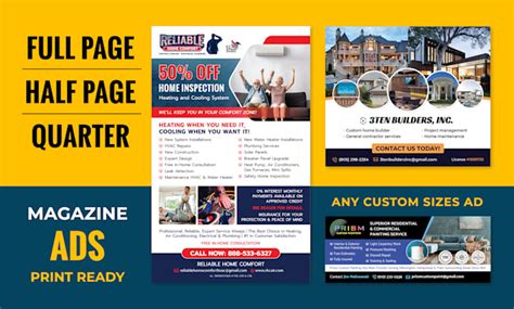 Do Half Page Full Page Quarter Page Magazine Ads Print Ready By