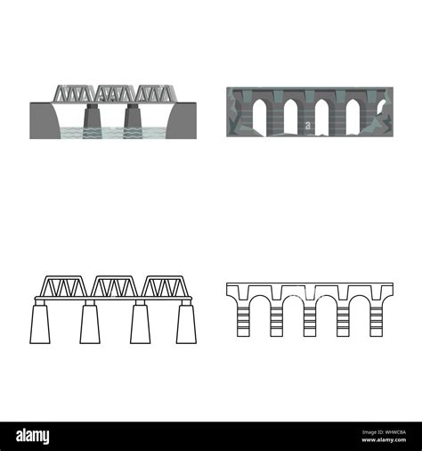 Isolated Object Of Connection And Design Sign Collection Of Connection And Side Vector Icon For
