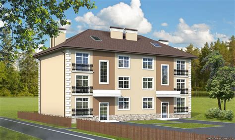 Проект трехэтажного дома с мансардой