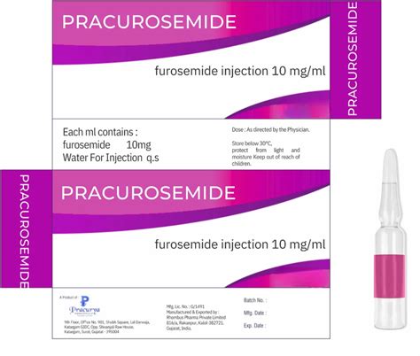 Furosemide Injection 10mg At ₹ 189 Box Sardar Patel Chs Surat Id 2853631969462
