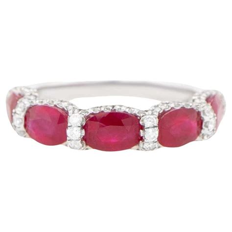 Ruby And Diamond Band Ring 14k Yellow Gold For Sale At 1stdibs