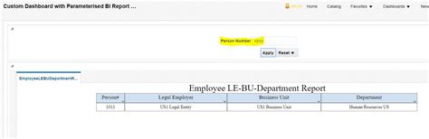 Embedding A Parameterised Bi Report Within A Dashboard In Oracle Hcm