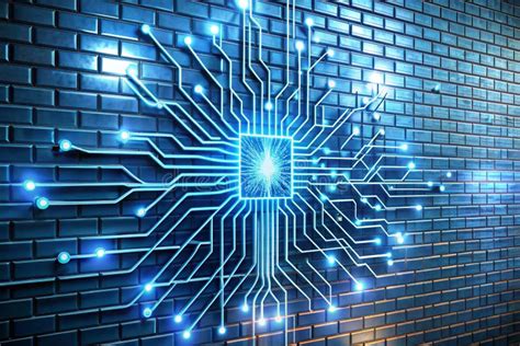 Neural Network Representation Of Ai With Binary Code And Data Transmission Stock Illustration