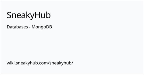 Databases MongoDB SneakyHub