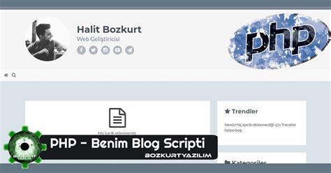 Benim Blog Yönetilebilir Php Responsive Blog Scripti