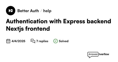Authentication With Express Backend Nextjs Frontend Better Auth