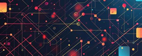 Modern Techthemed Illustration Showcasing A Square Grid Pattern With Interconnected Lines And