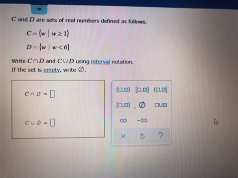 Solved C And D Are Sets Of Real Numbers Defined As Follows