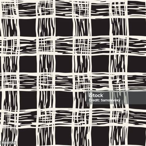 손으로 그려 완벽 한 패턴입니다 잉크 낙서 그런 지 그리드와 Allover 패턴입니다 자유형 선 타탄으로 그래픽 배경입니다 0명에 대한 스톡 벡터 아트 및 기타 이미지