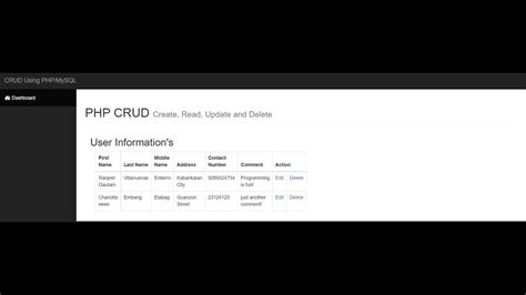 Crud Operation Using Php Mysql Jquery In Hindi Create Update Delete