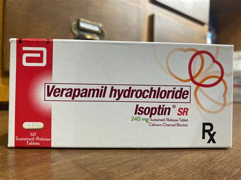 Verapamil Hydrochloride Isoptin Sr 240mg Sustained Release Tablet Meds For All