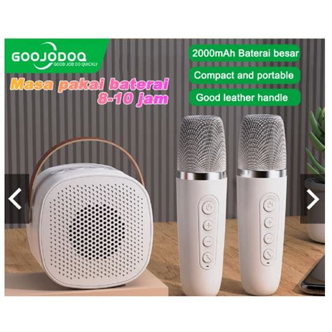 Jual Goojodoq Speaker Bluetooth Set Karaoke Speaker Ktv Cute Wireless