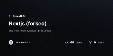Nextjs Forked Stackblitz