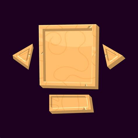 Set Of Wooden Game Ui Board Pop Up For Gui Asset Elements Vector Illustration 2223360 Vector Art