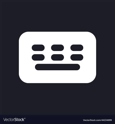 Keyboard Dark Mode Glyph Ui Icon Royalty Free Vector Image