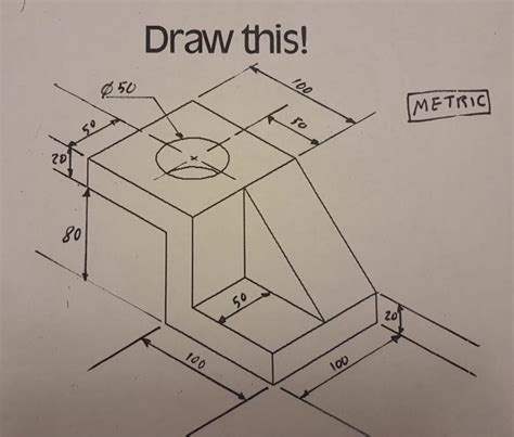 Solved Draw The Multiviews For The Following Pictorialuse