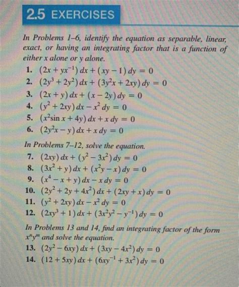 Solved In Problems 1 6 Identify The Equation As Separable