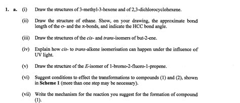 Solved A I Draw The Structures Of 3 Methyl 3 Hexene And