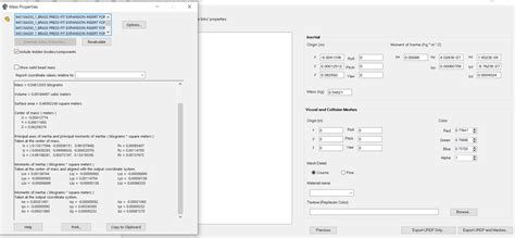 Ros Masses And Moments Of Inertia Do Not Match Solidworks Mass