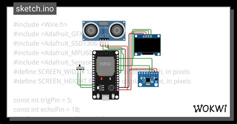 Ultrasonik Mpu Oled Wokwi Esp32 Stm32 Arduino Simulator