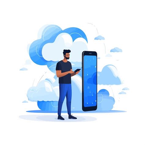 Premium Vector Cloud Computing With Man Using A Smartphone