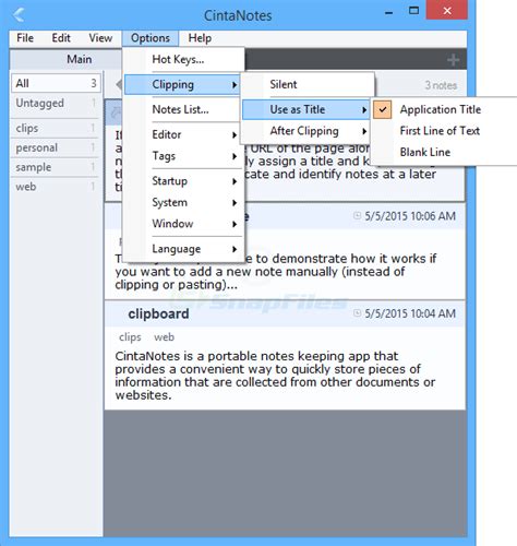 CintaNotes Screenshot And Download At SnapFiles Com