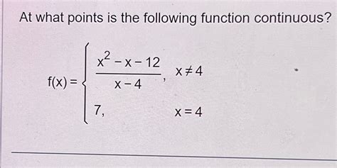 Solved At What Points Is The Following Function