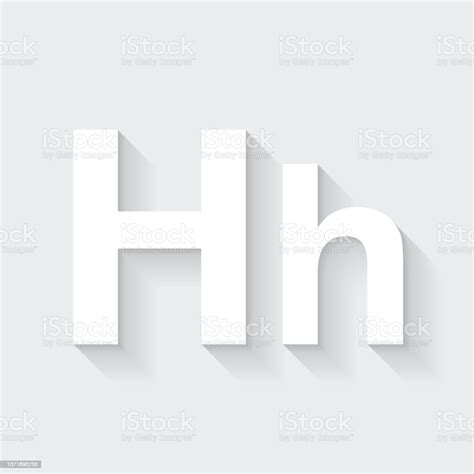 편지 H 대문자 및 소문자 빈 배경에 긴 그림자아이콘 플랫 디자인 알파벳 H에 대한 스톡 벡터 아트 및 기타 이미지 알파벳 H 3차원 형태 개념 Istock