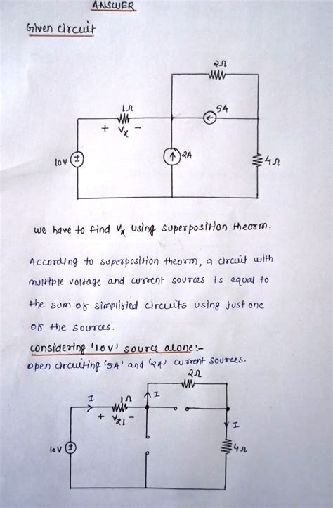 [solved] use superposition theorem to obtain vx in 5a vx lov 2a course hero