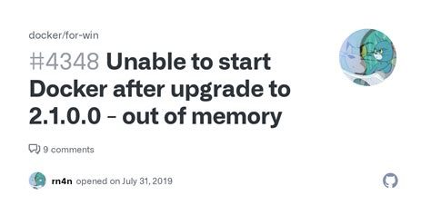 Unable To Start Docker After Upgrade To Out Of Memory Issue Docker For Win