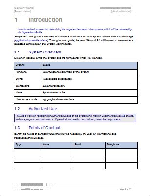 Operations Guide Template MS Word Excel MS Office Templates With AI Prompts